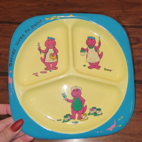 Dining | Vintage 199s Barney The Dinosaur Divided Sectioned Plastic ...